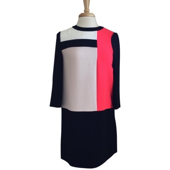 kate spade | Dresses | Kate Spade Colorblock Shift Dress Black Pink 6 ...